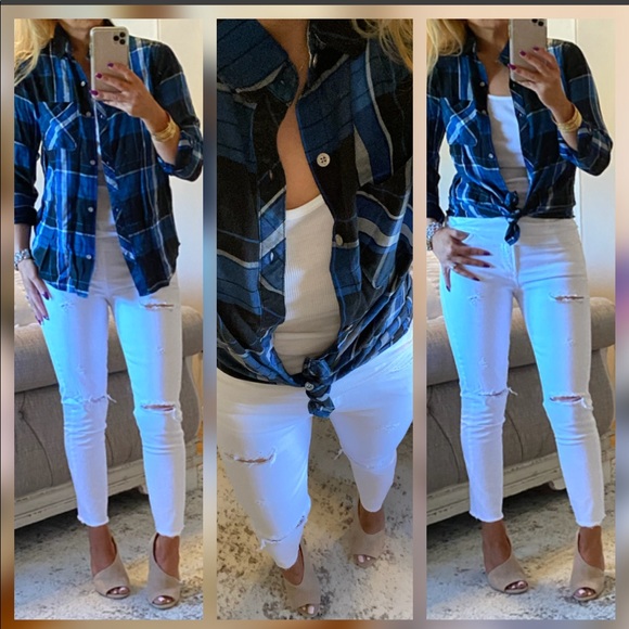 Tops | Lastfaded Blueblack Fall Plaid Shirt | Poshmark